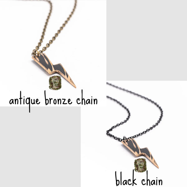 Lightning Bolt Repurposed Cymbal Necklace - Style 1 – SassyBelleWares